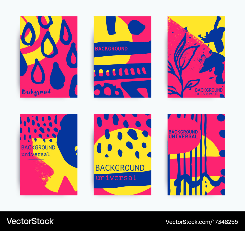 Set of decorative handmade backgrounds Royalty Free Vector