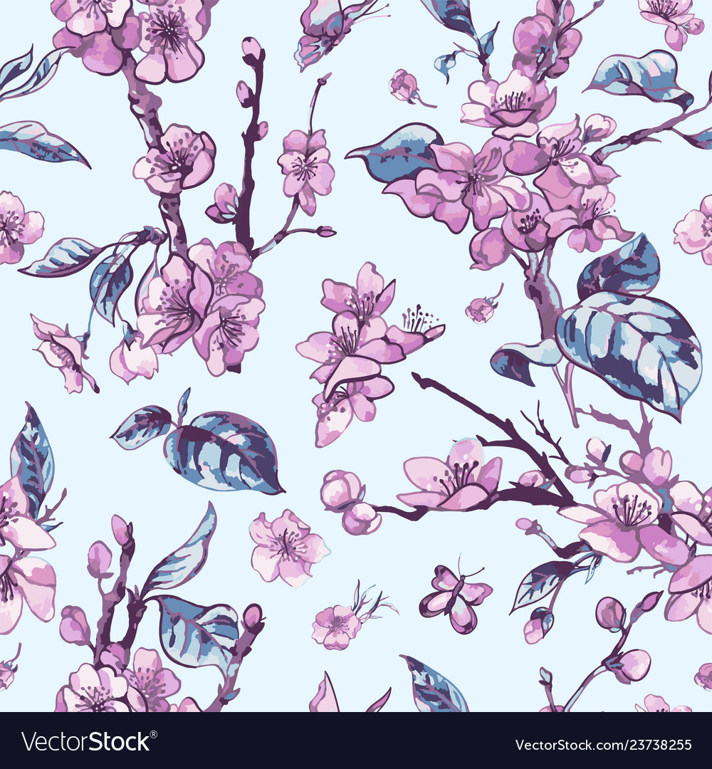 Spring seamless pattern vintage floral Royalty Free Vector