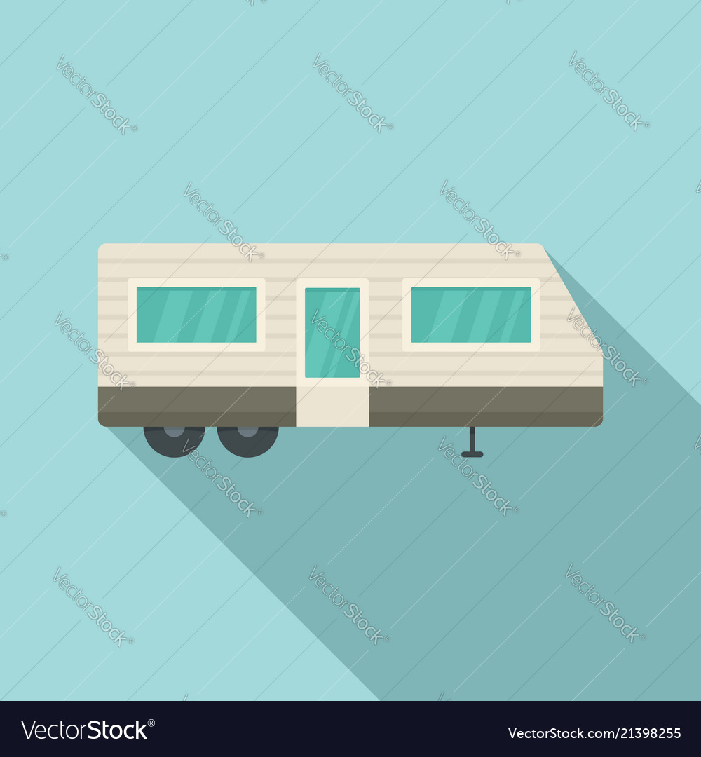 Trailer house icon flat style Royalty Free Vector Image Trailer house icon flat style Royalty Free Vector Image