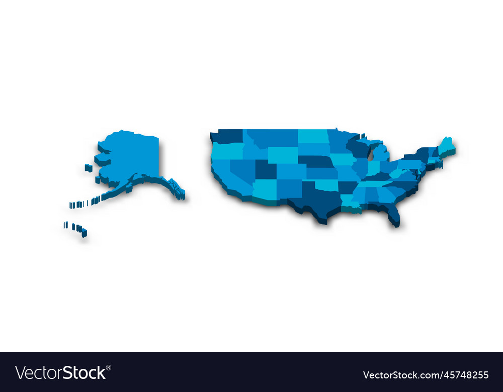 United states of america political map Royalty Free Vector