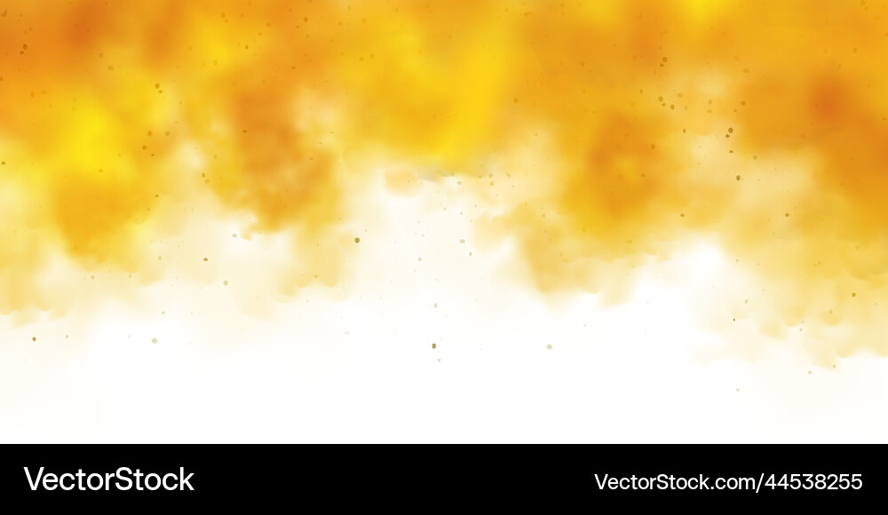Yellow colorful smoke clouds isolated on white Vector Image