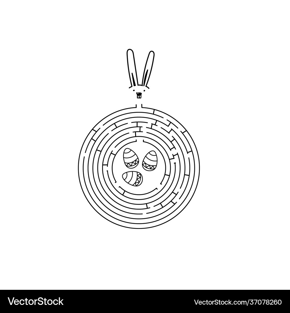 A maze helps bunny find Royalty Free Vector Image