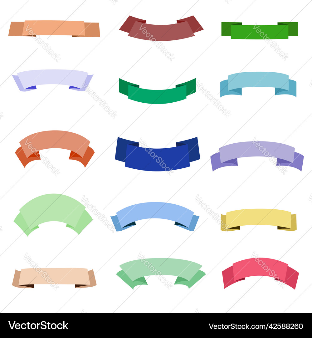 A set of multi-colored ribbons Royalty Free Vector Image