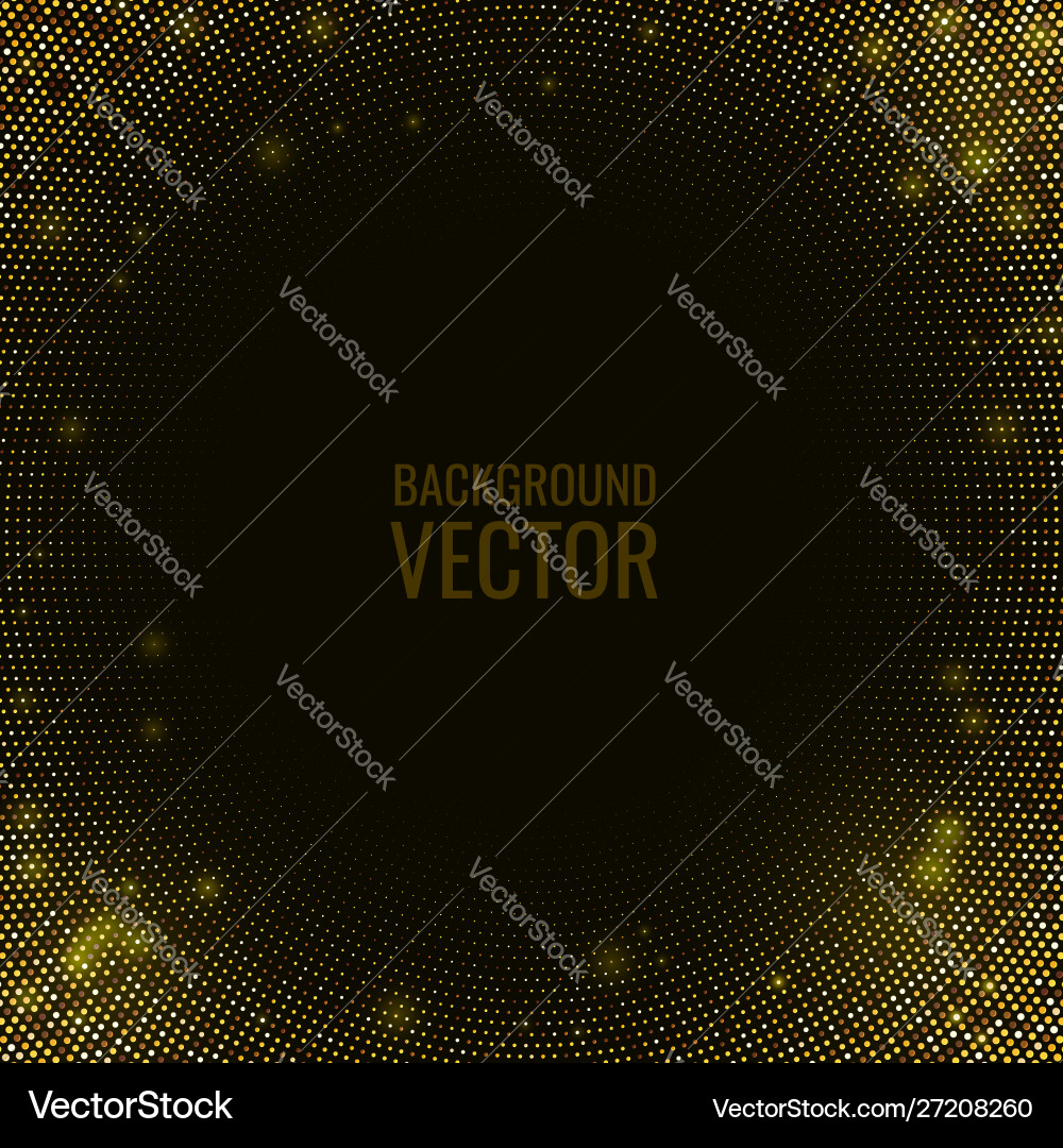 Abstract black textured background with golden Vector Image