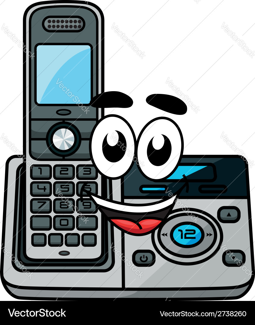 Cartoon cordless phone Royalty Free Vector Image