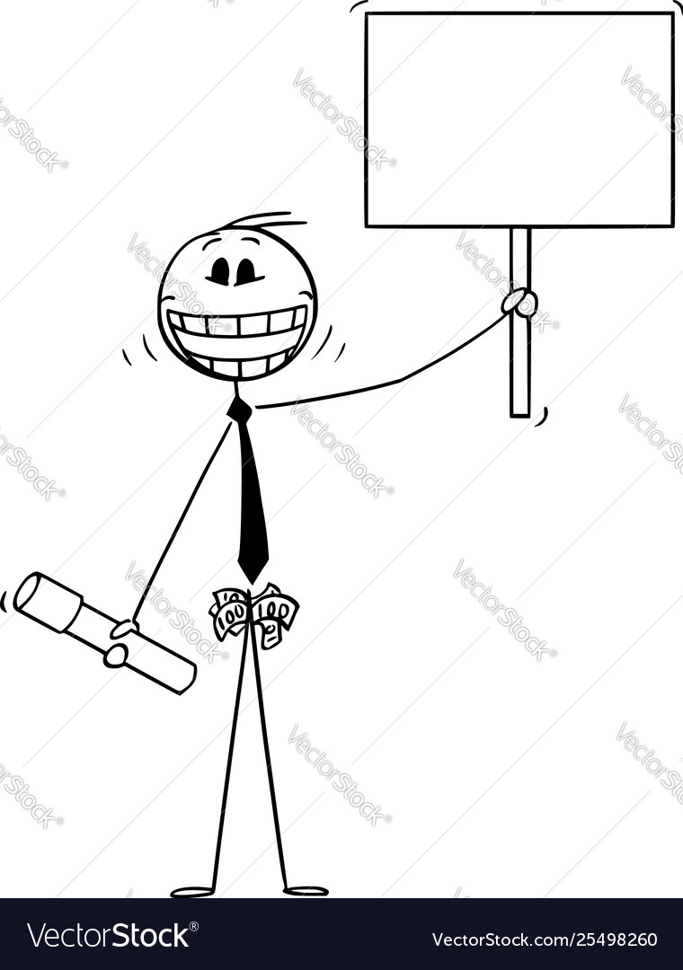 Cartoon successful smiling man or businessman Vector Image Cartoon successful smiling man or businessman Vector Image