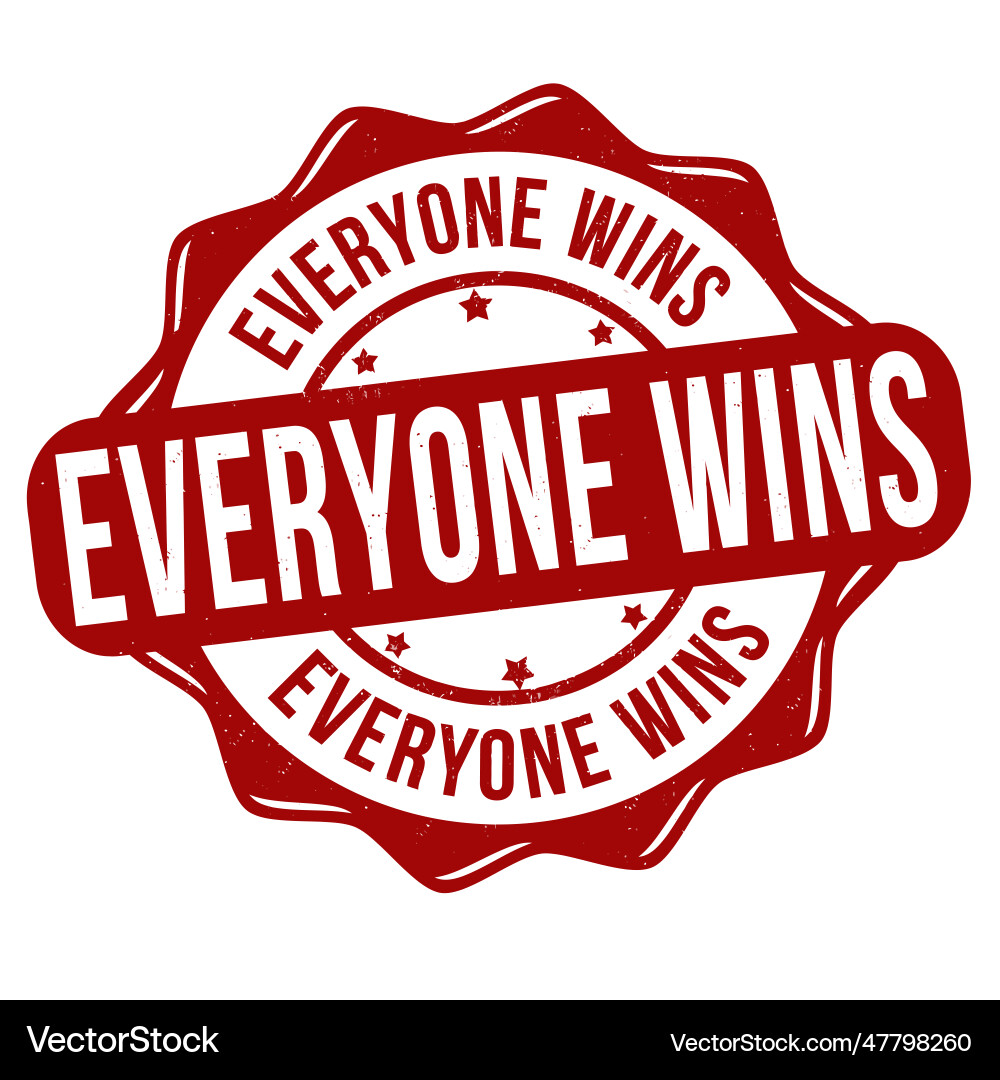 Everyone wins grunge rubber stamp Royalty Free Vector Image