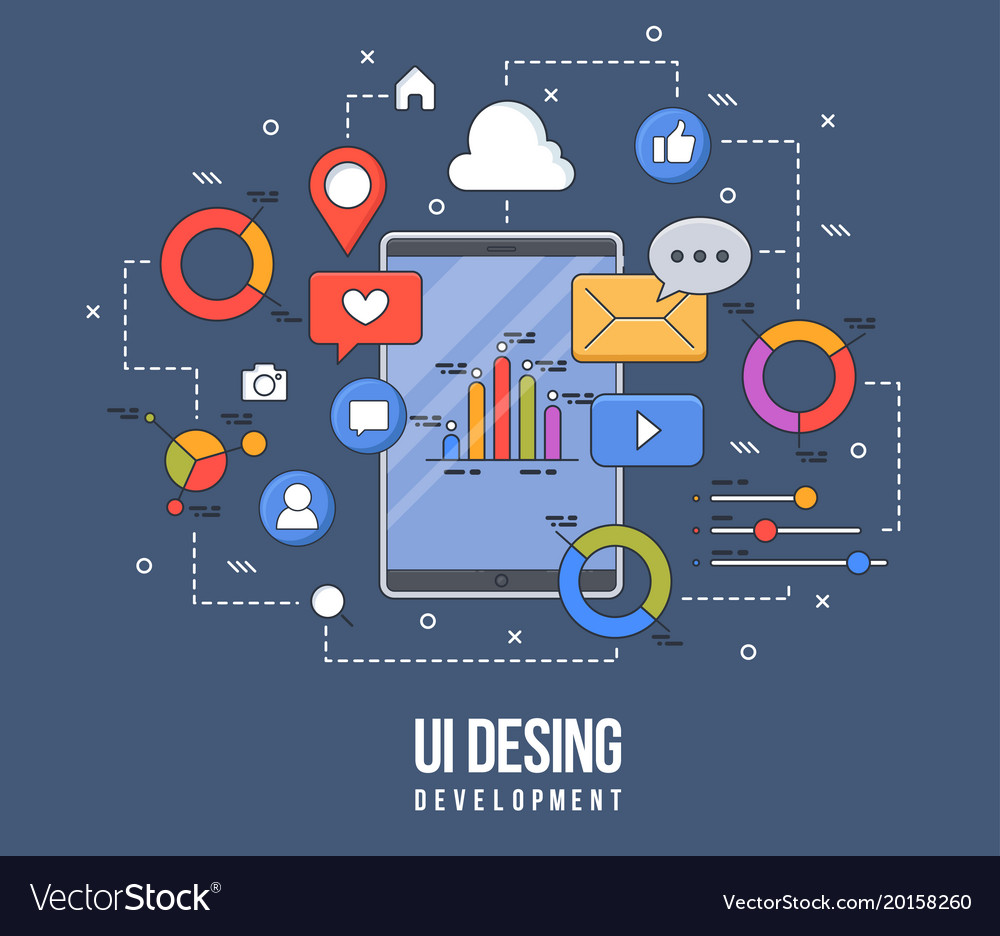 Flat for ui-ux design web Royalty Free Vector Image