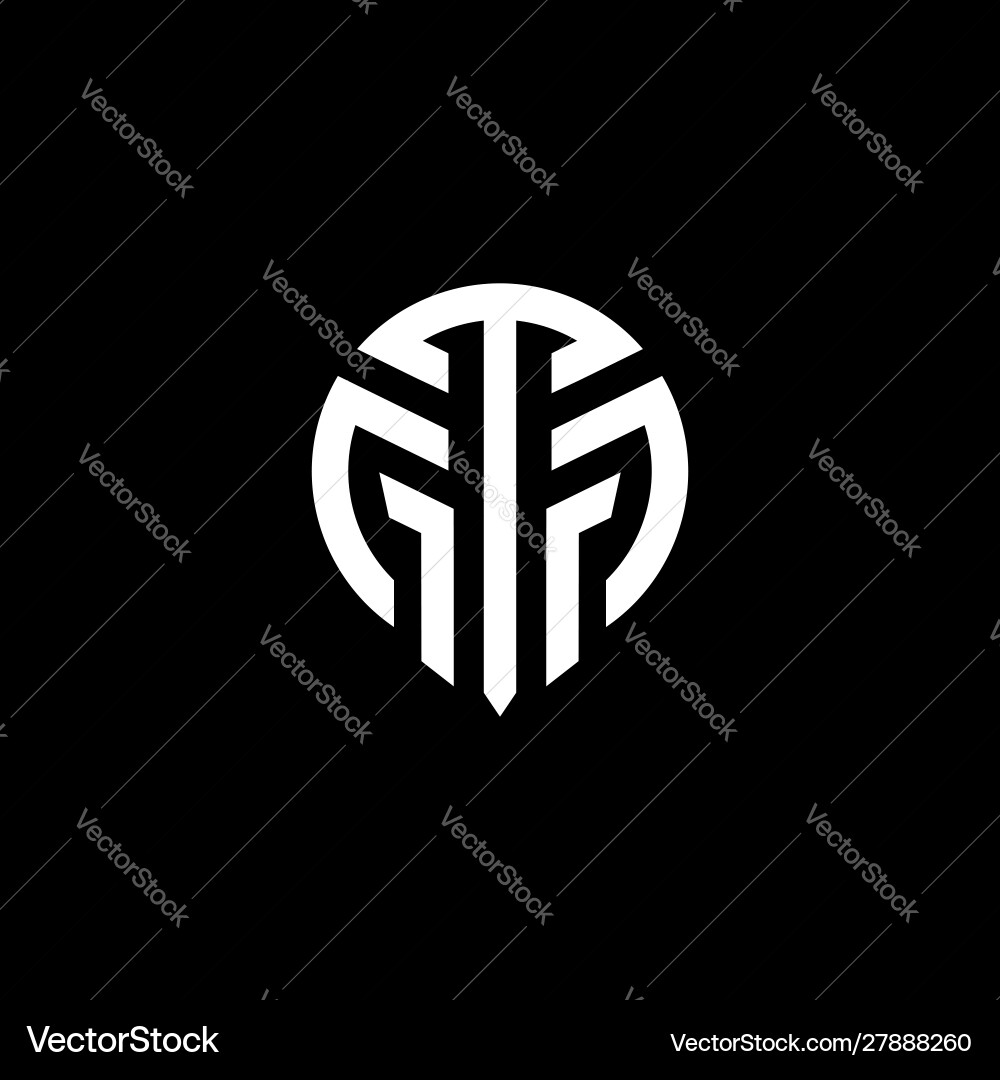 Initial letter g t logo template with modern mask Vector Image