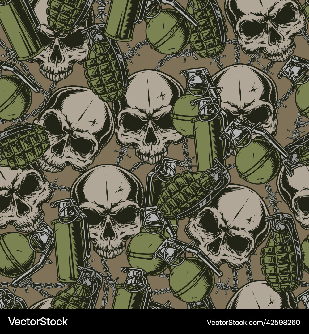 Military horror colorful pattern seamless Vector Image