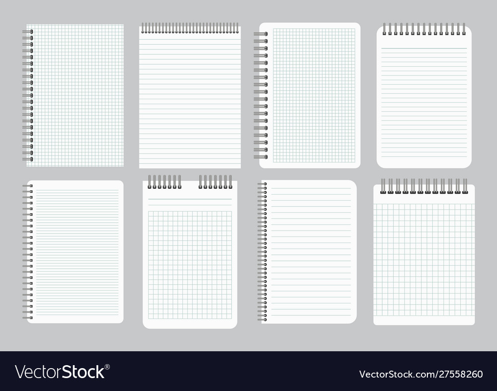 Notepads with empty paper Royalty Free Vector Image