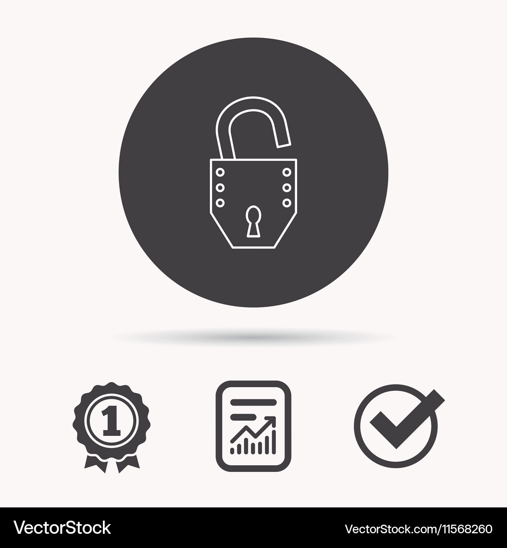 Open lock icon padlock or protection sign Vector Image