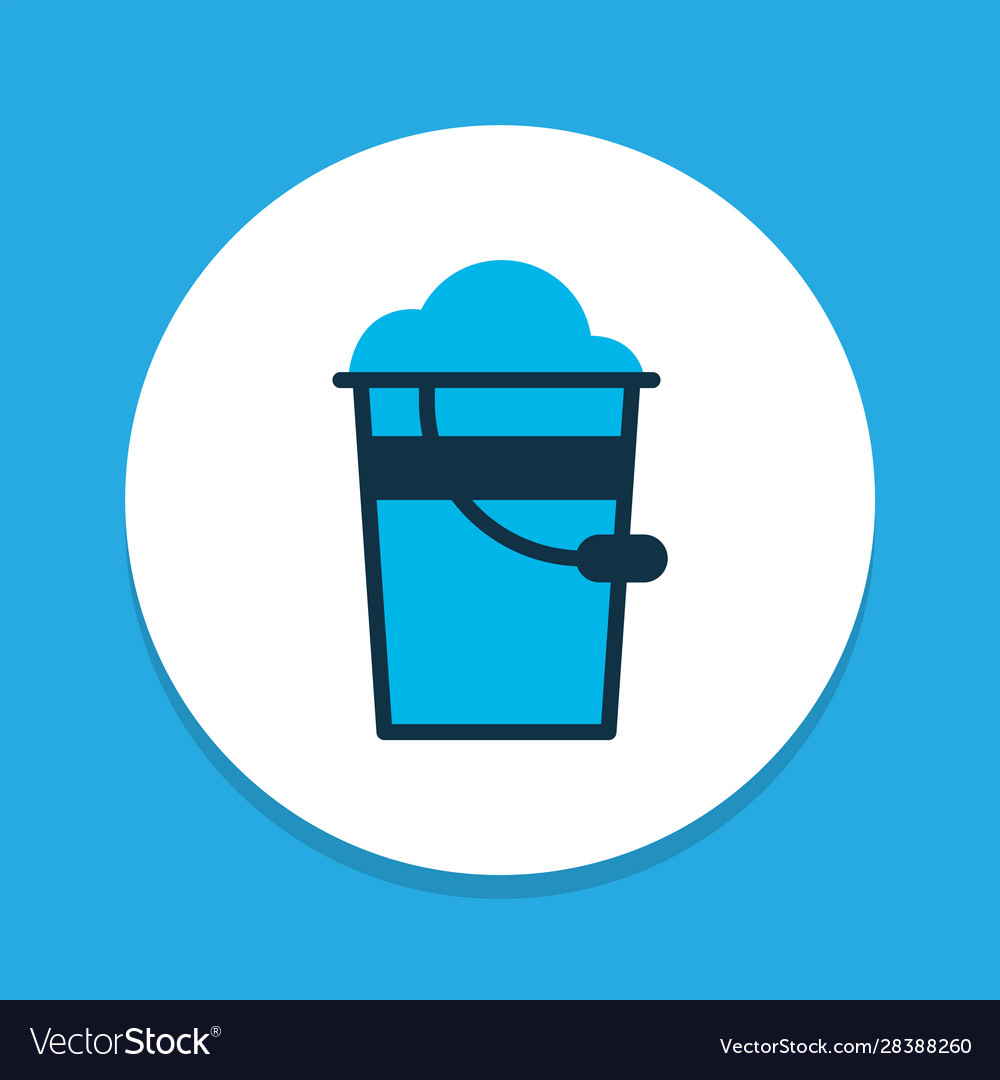 Pail icon colored symbol premium quality isolated Vector Image