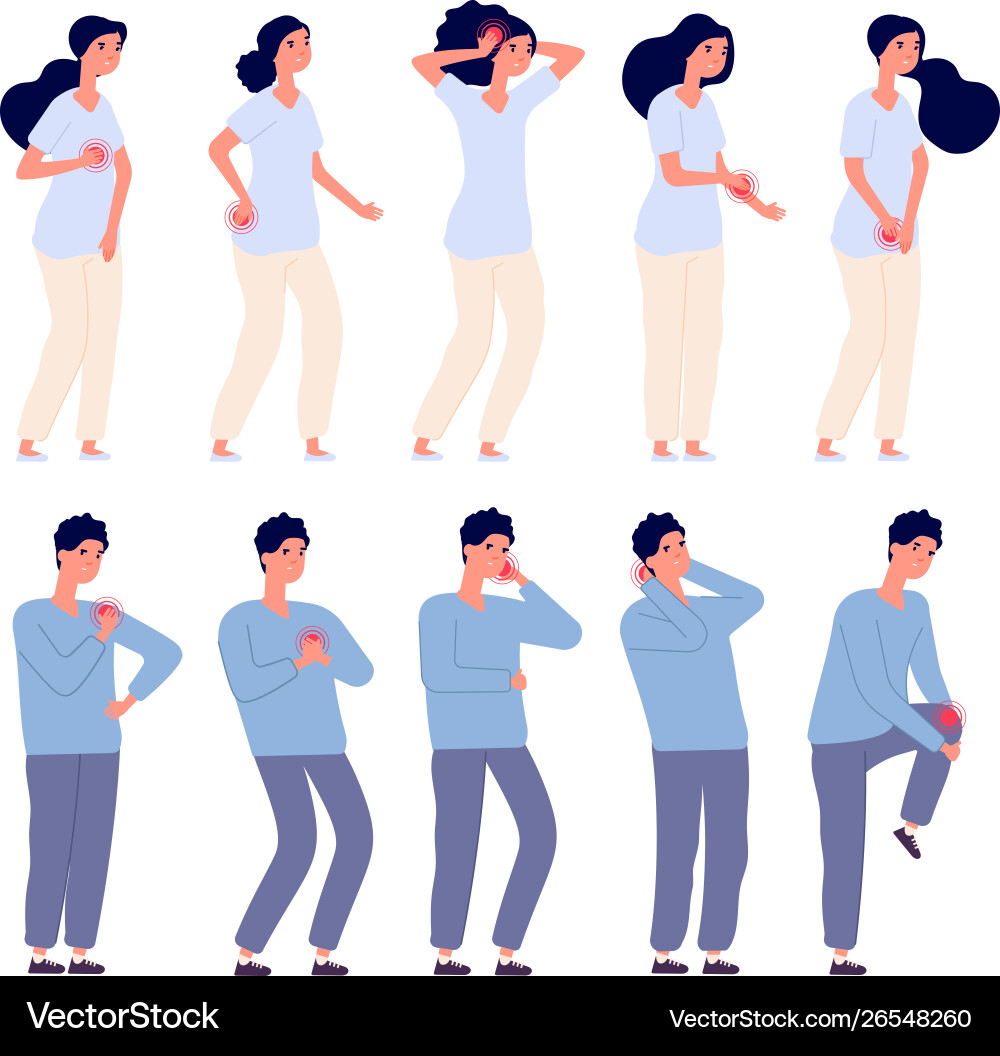 Pain people persons feeling toothache headache Vector Image