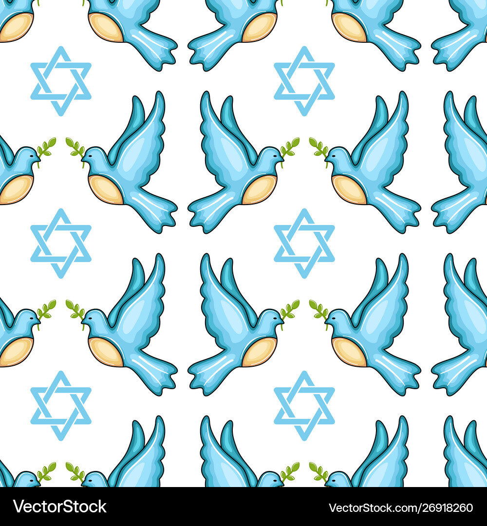 Seamless pattern rosh hashanah shana tova Vector Image