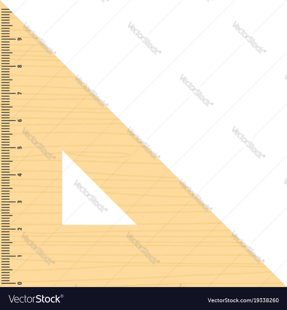 Triangular ruler icon flat style Royalty Free Vector Image