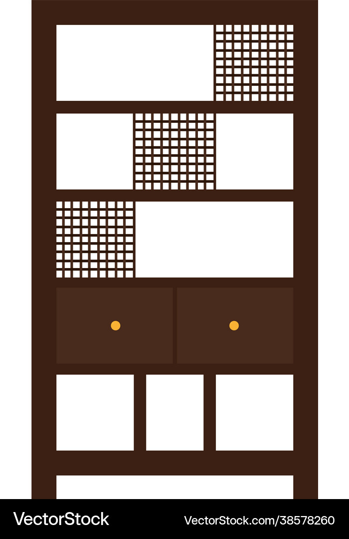Wooden bookshelf icon Royalty Free Vector Image