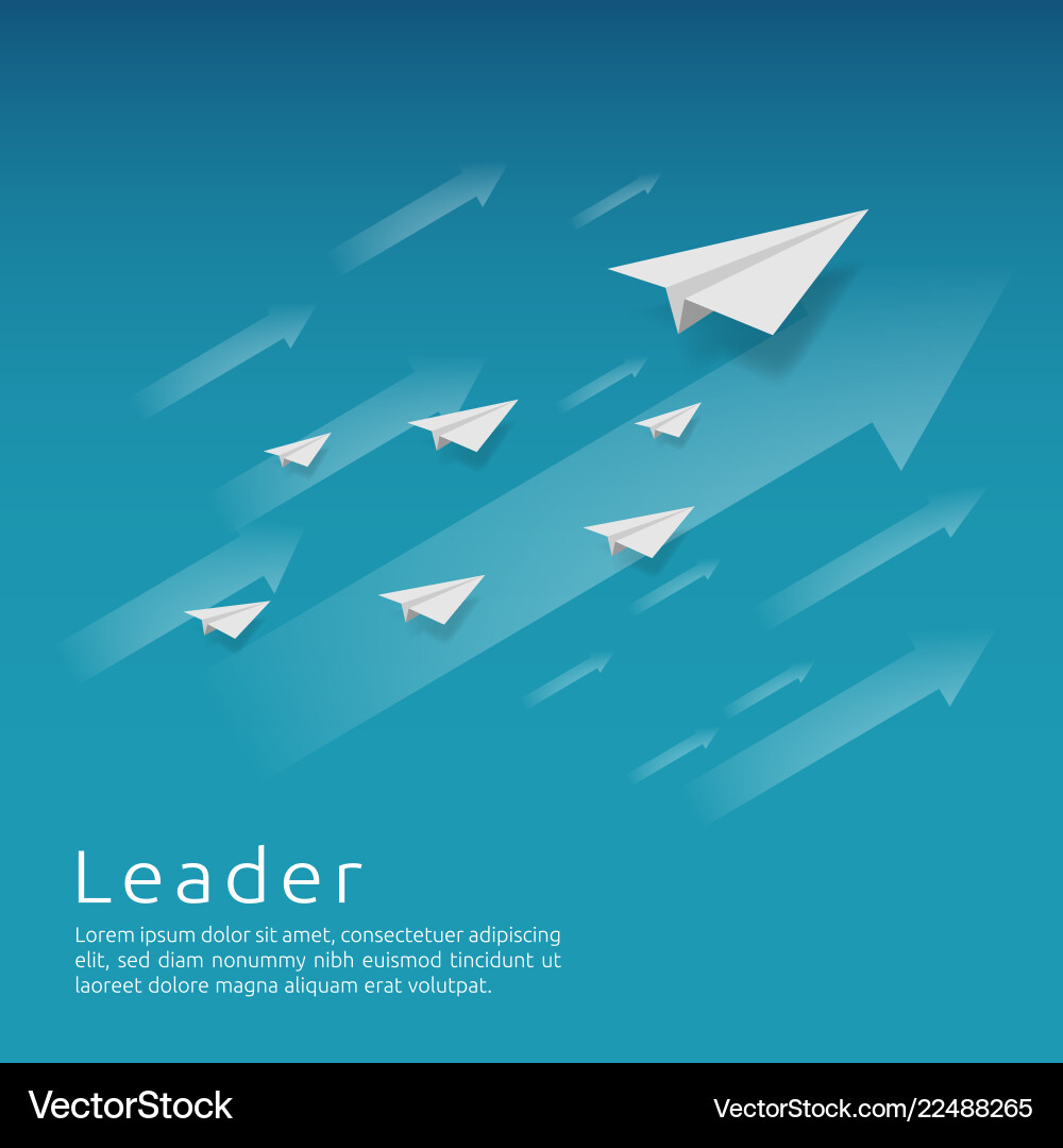 Business leadership and teamwork paper plane Vector Image