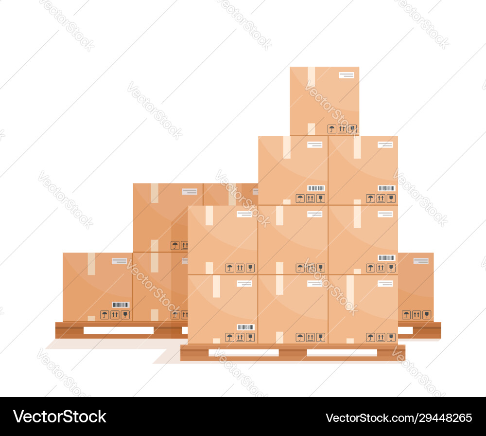 Cardboard packaging boxes Royalty Free Vector Image