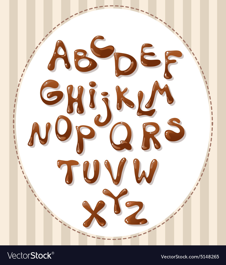 Chocolate alphabet Royalty Free Vector Image - VectorStock