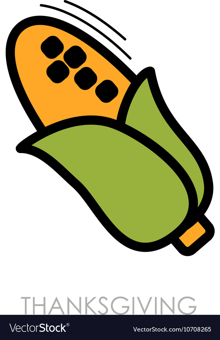Corn icon harvest thanksgiving Royalty Free Vector Image