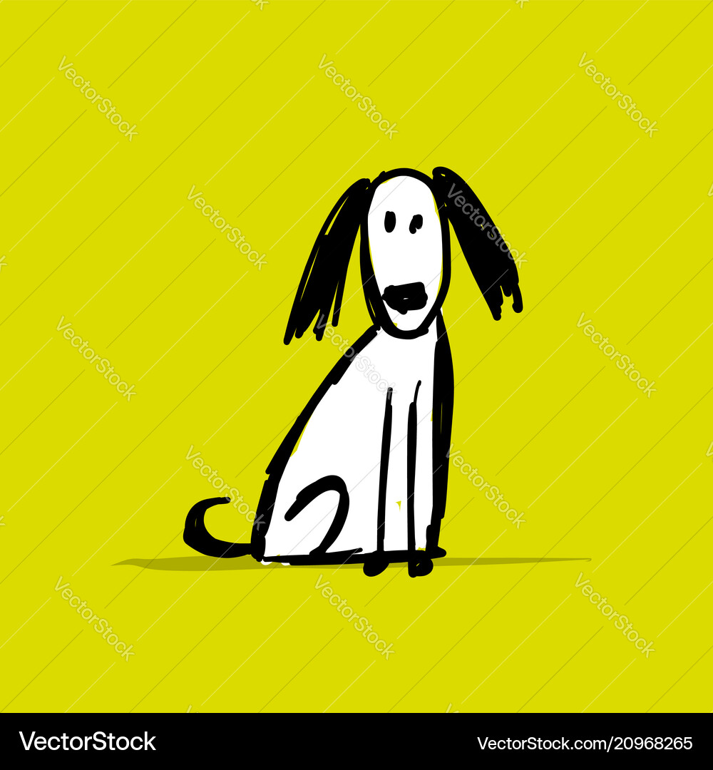 Silly Dog Drawing Cartoon Dog Drawing Vector Art, Icons, And Graphics