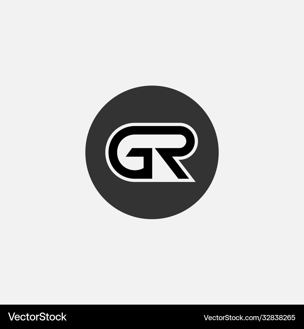 Gr or rg letter designs with different colors Vector Image