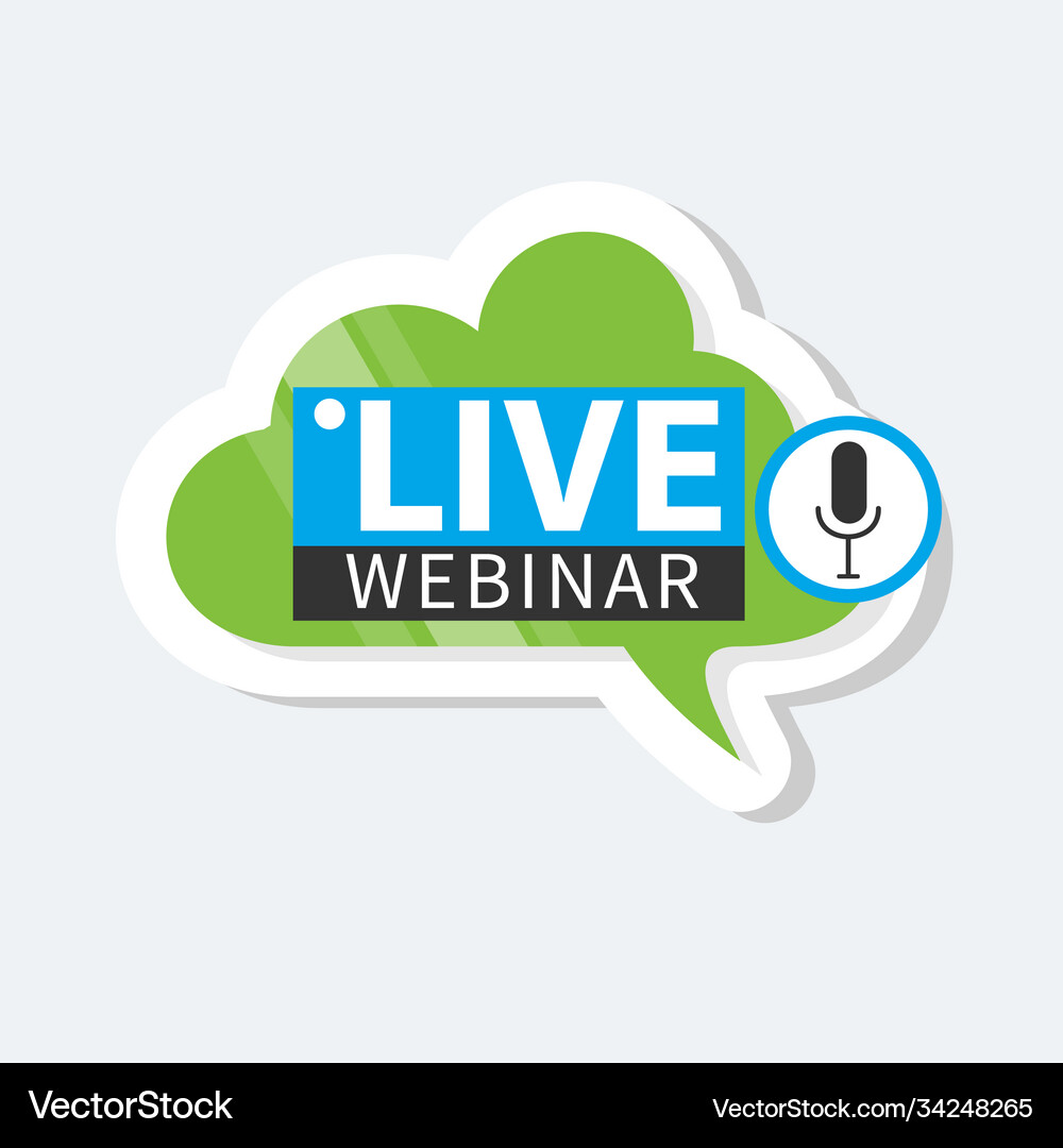 Live webinar text balloons Royalty Free Vector Image