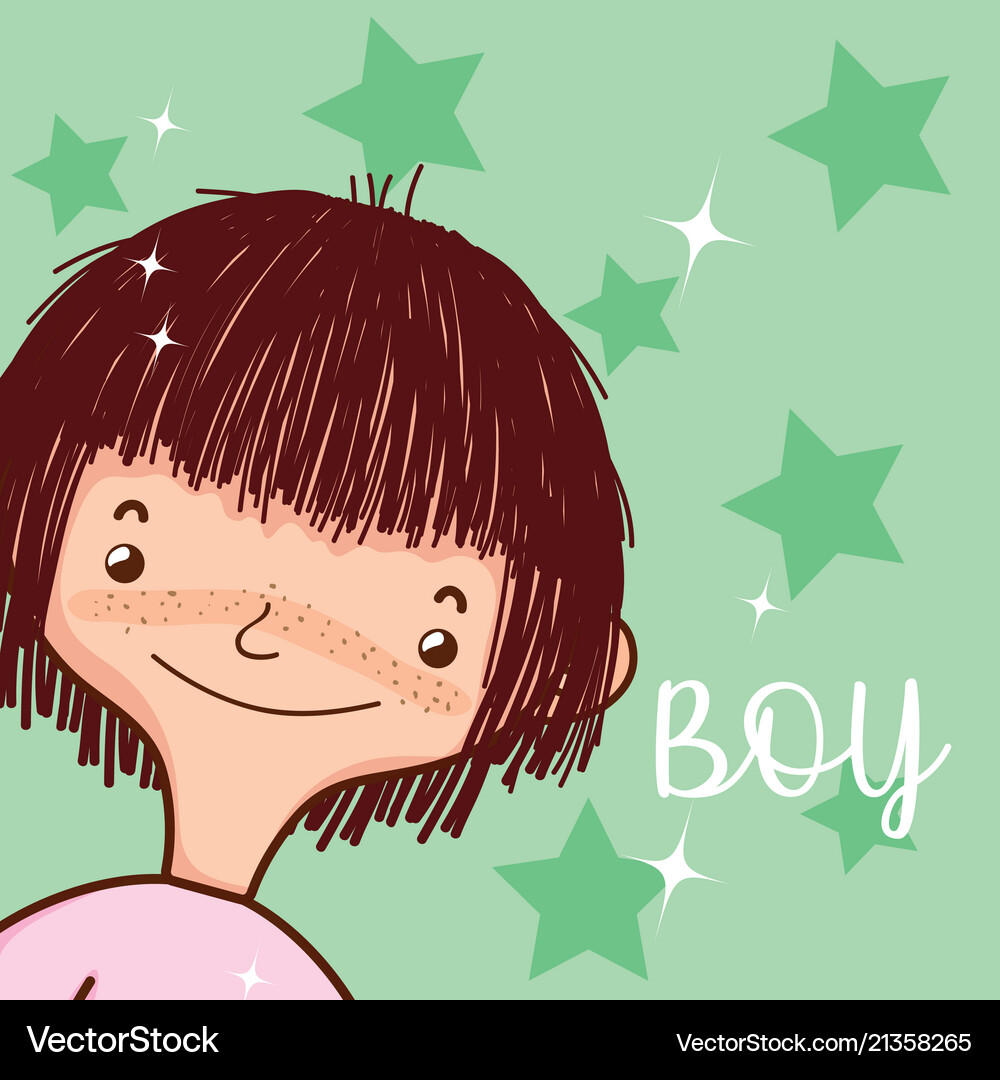 My boy cute cartoon card Royalty Free Vector Image