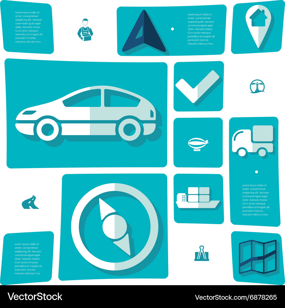Navigation flat infographic Royalty Free Vector Image