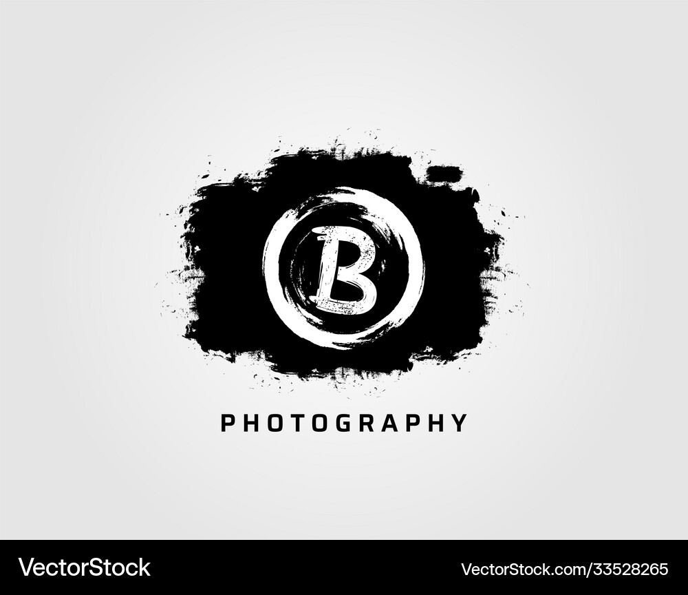 Photography letter b logo design concept template Vector Image