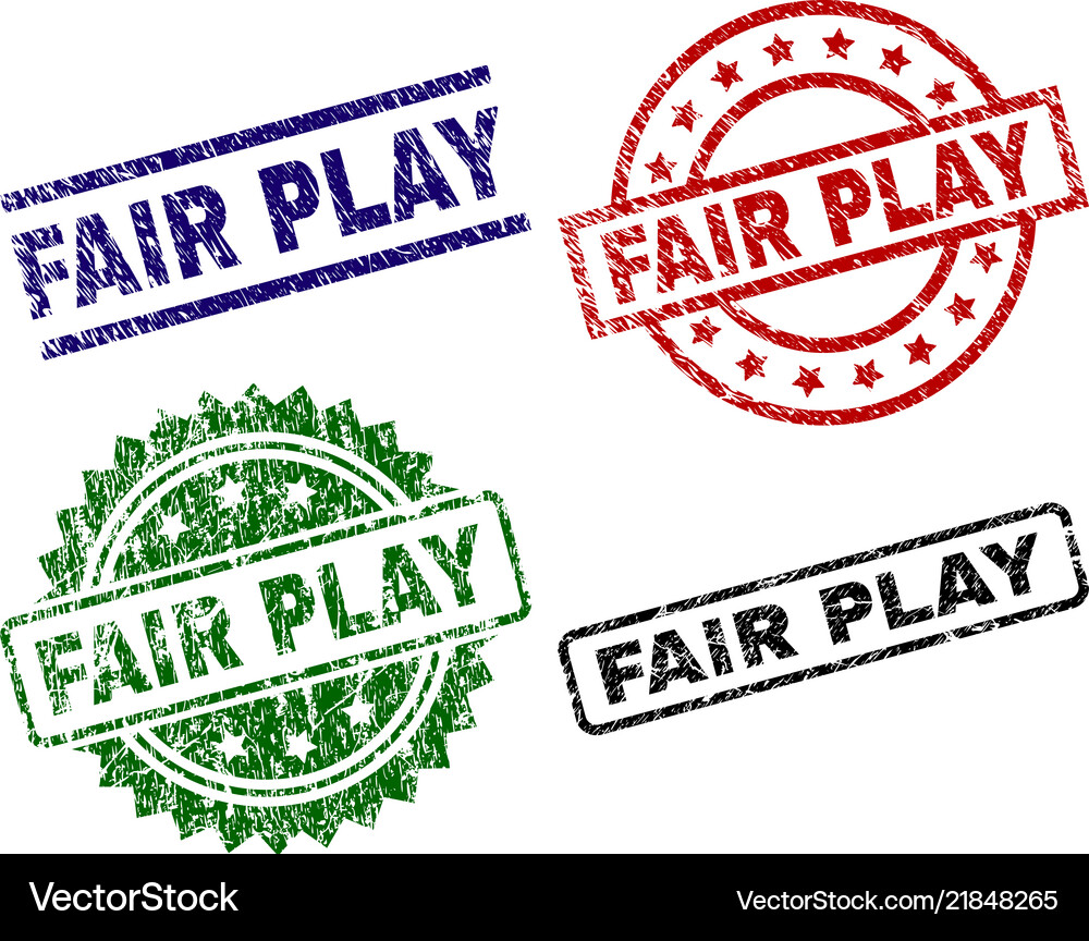 Scratched textured fair play stamp seals Vector Image
