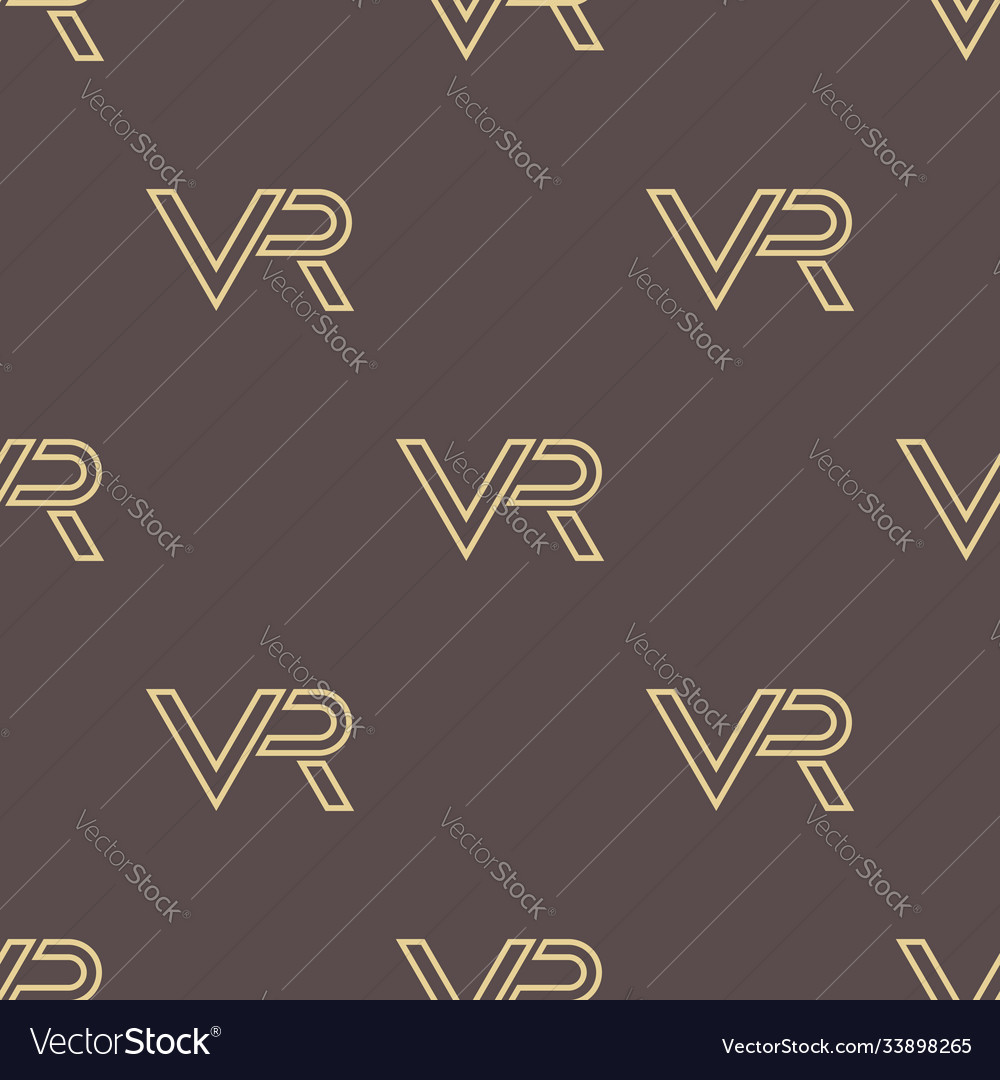 Seamless pattern vr logos Royalty Free Vector Image