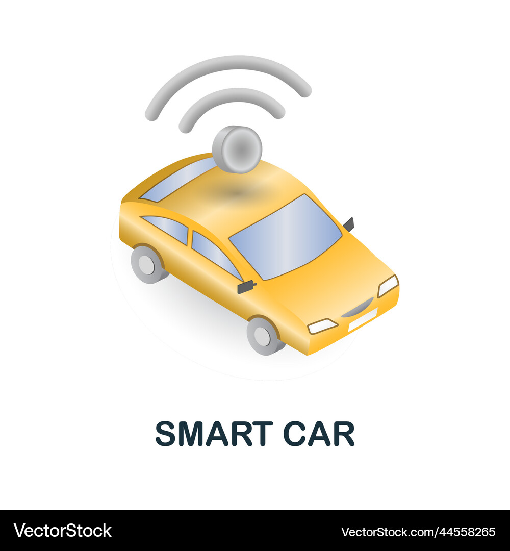 Smart car icon 3d from city collection Royalty Free Vector