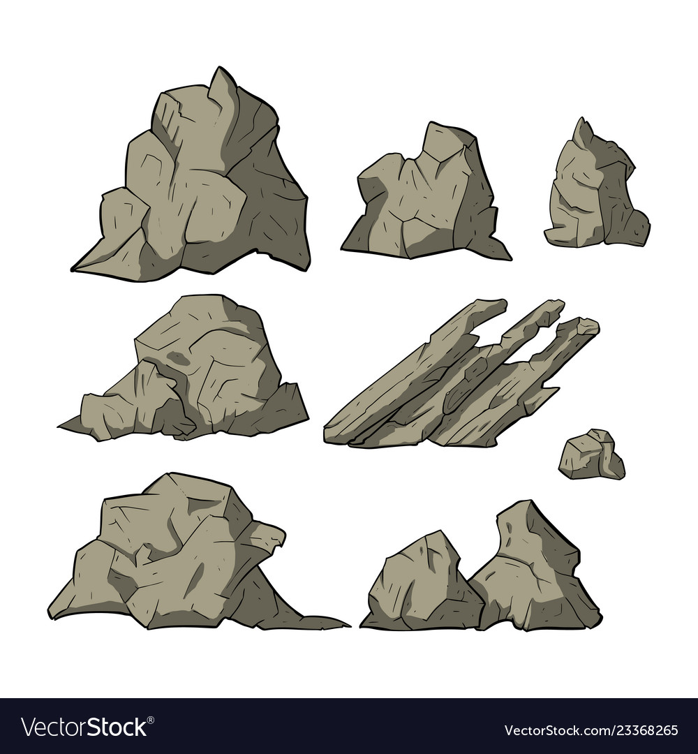 Stone set Royalty Free Vector Image - VectorStock