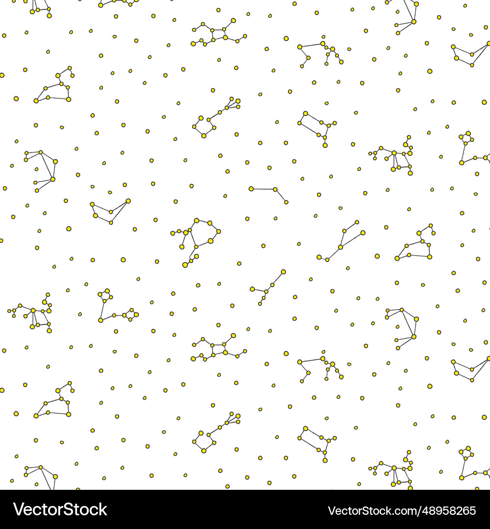 Zodiac sign constellation pattern Royalty Free Vector Image