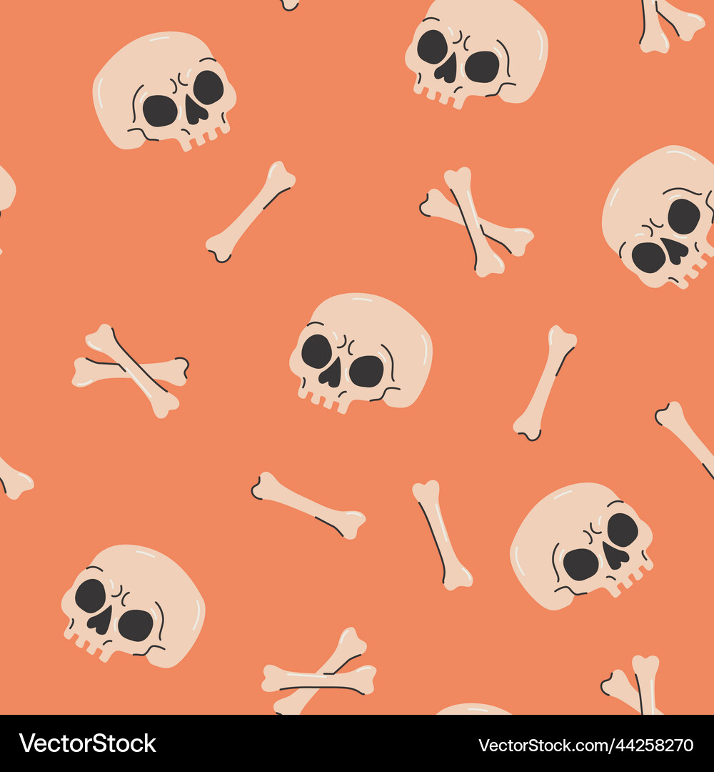 Cartoon funny skulls with bones crossbone Vector Image