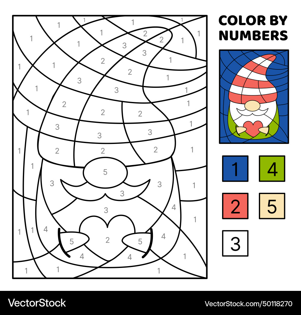 Dwarf color by number squishmallow coloring Vector Image