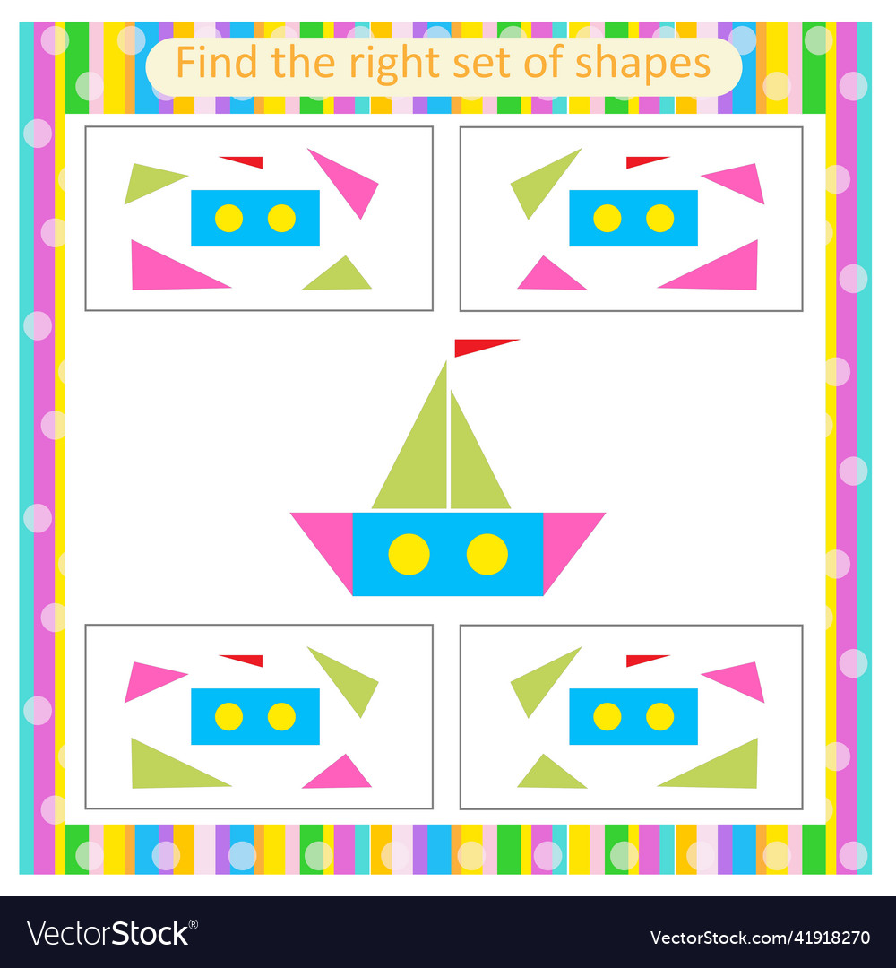 Educational logical game for kids Royalty Free Vector Image