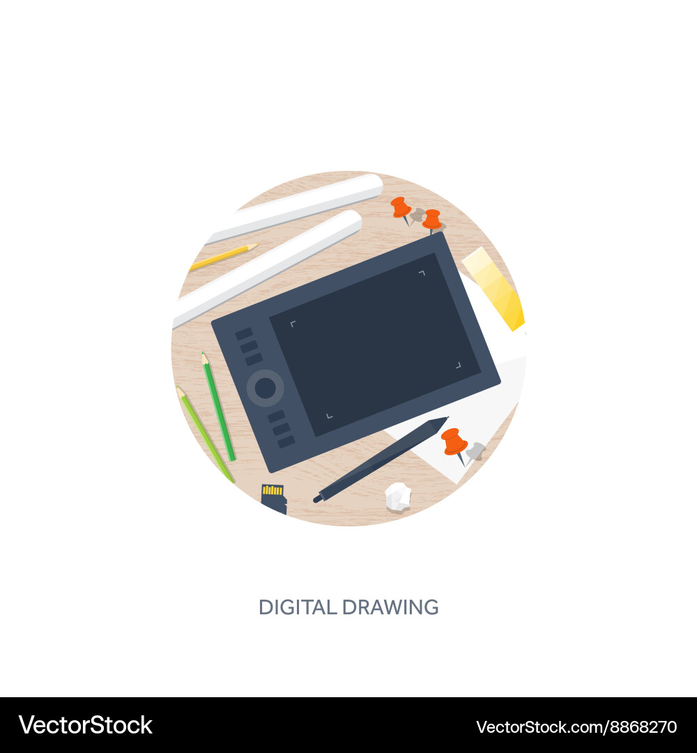 Graphic web design drawing and painting Royalty Free Vector
