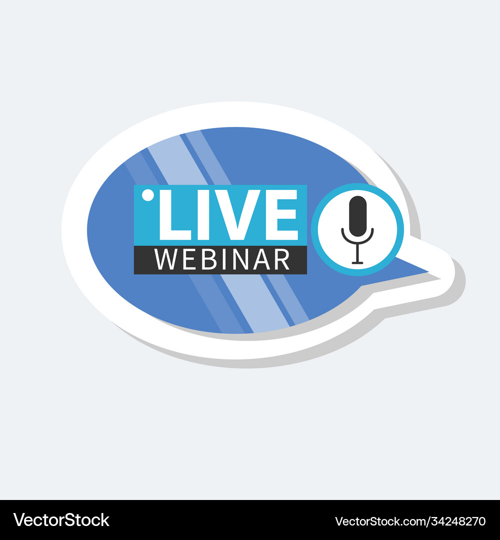 Live webinar text balloons Royalty Free Vector Image