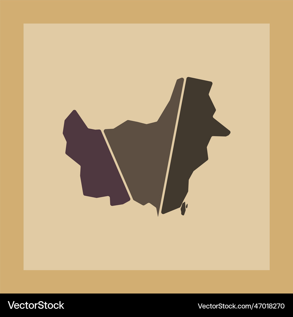 Map of kalimantan modern creative design Vector Image