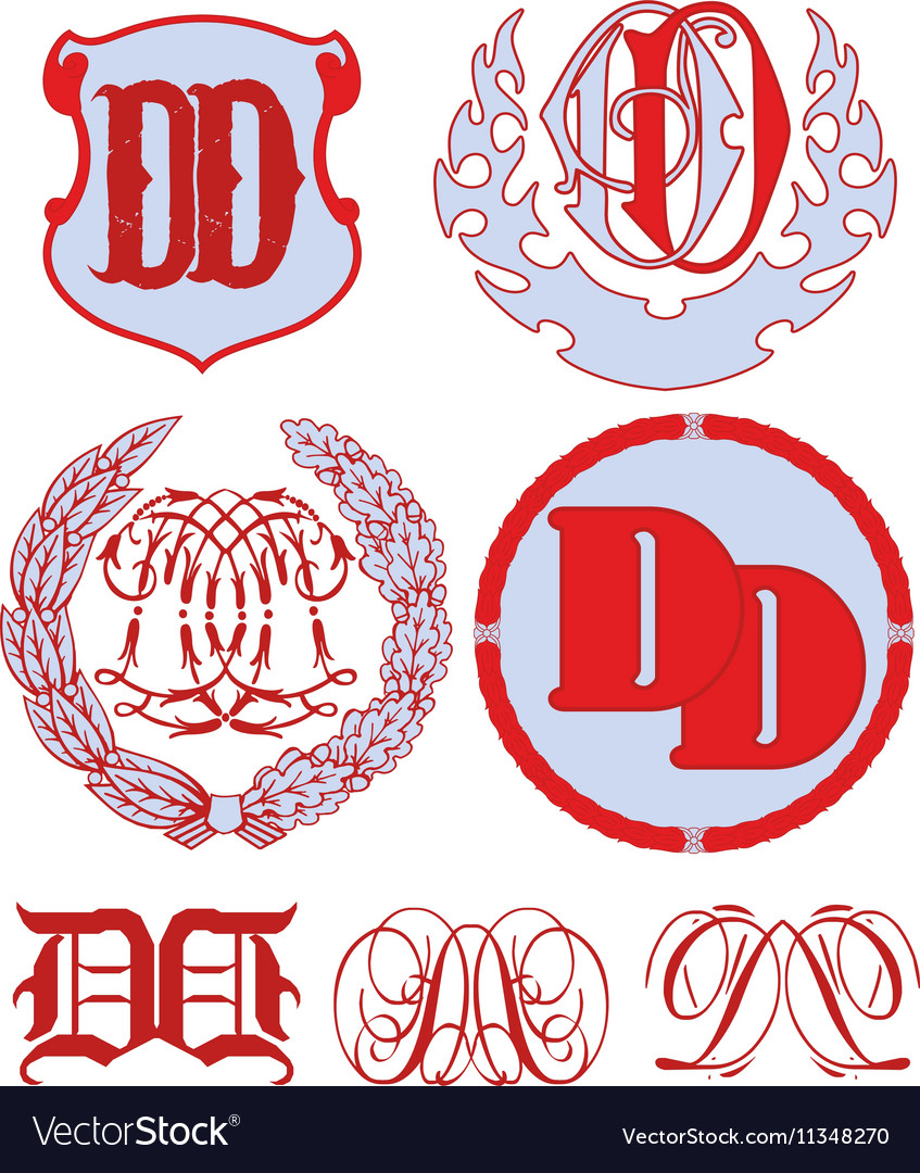 Monograms dd Royalty Free Vector Image - VectorStock