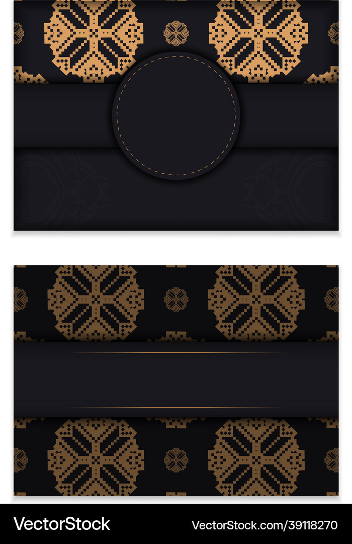 Template for print design postcards in black Vector Image