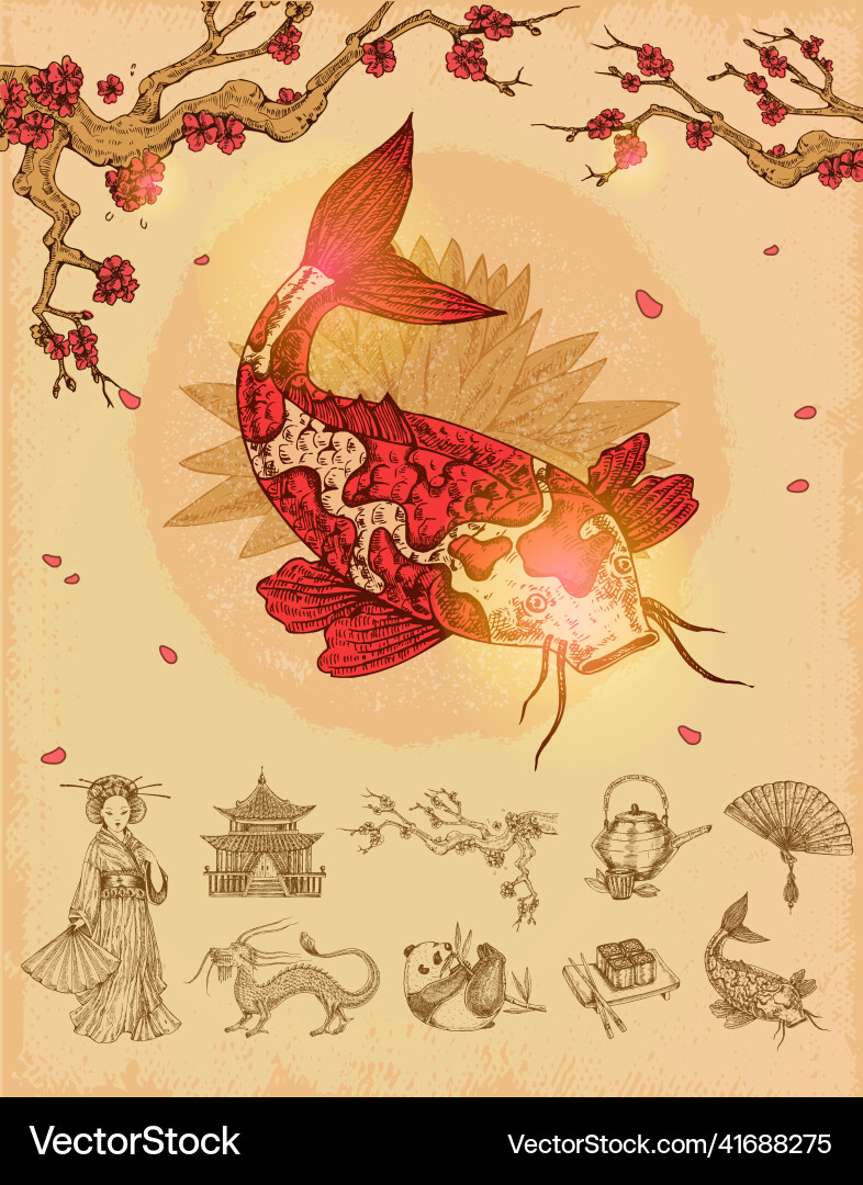 Asian culture concept Royalty Free Vector Image