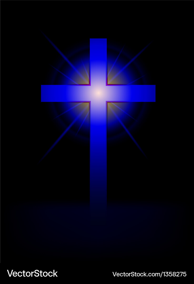 Blue Cross of Light Royalty Free Vector Image - VectorStock