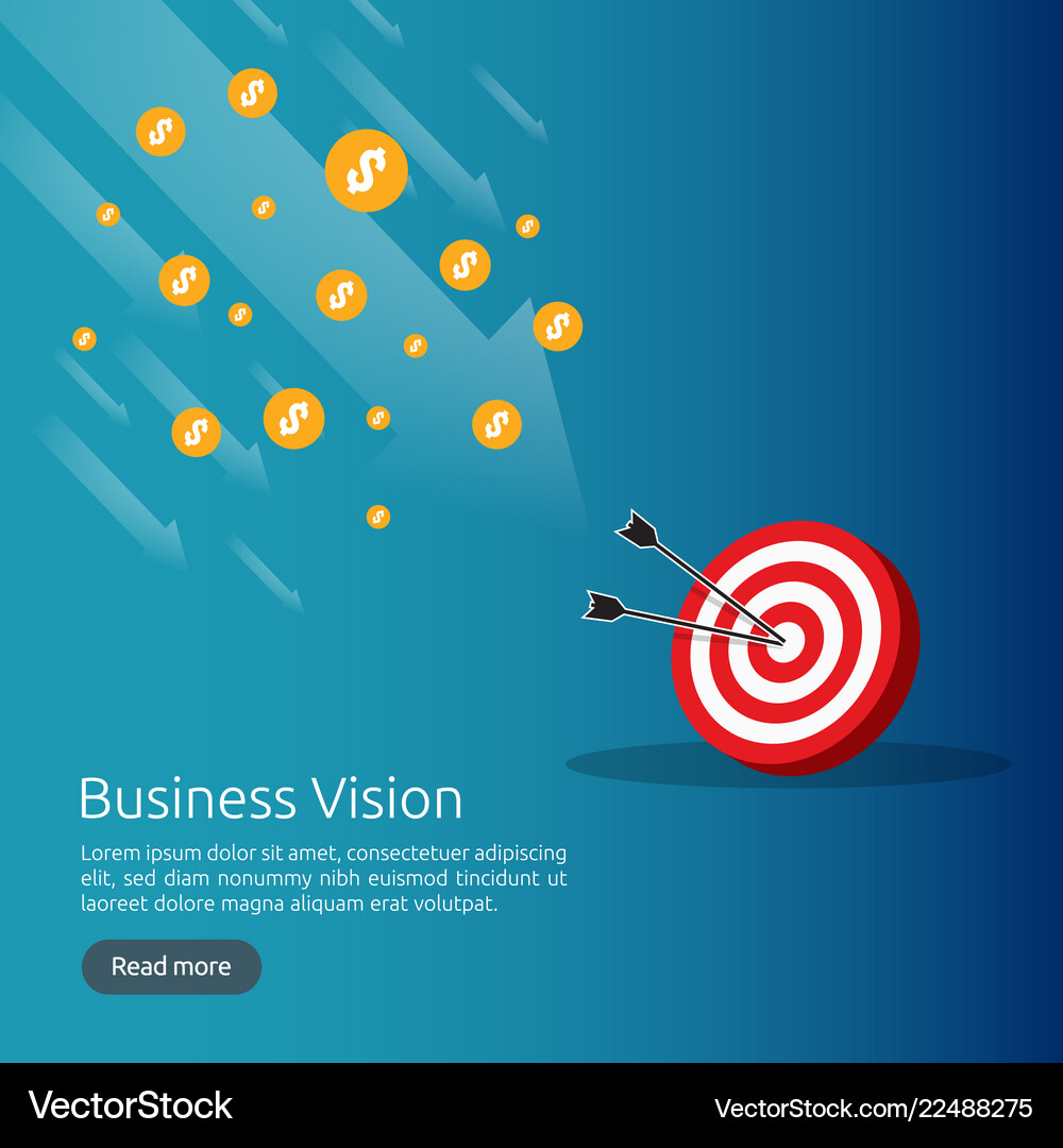 Business vision strategy concept arrow Royalty Free Vector