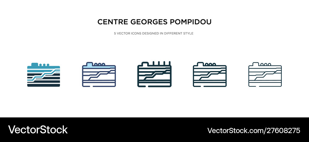 Centre georges pompidou icon in different style Vector Image