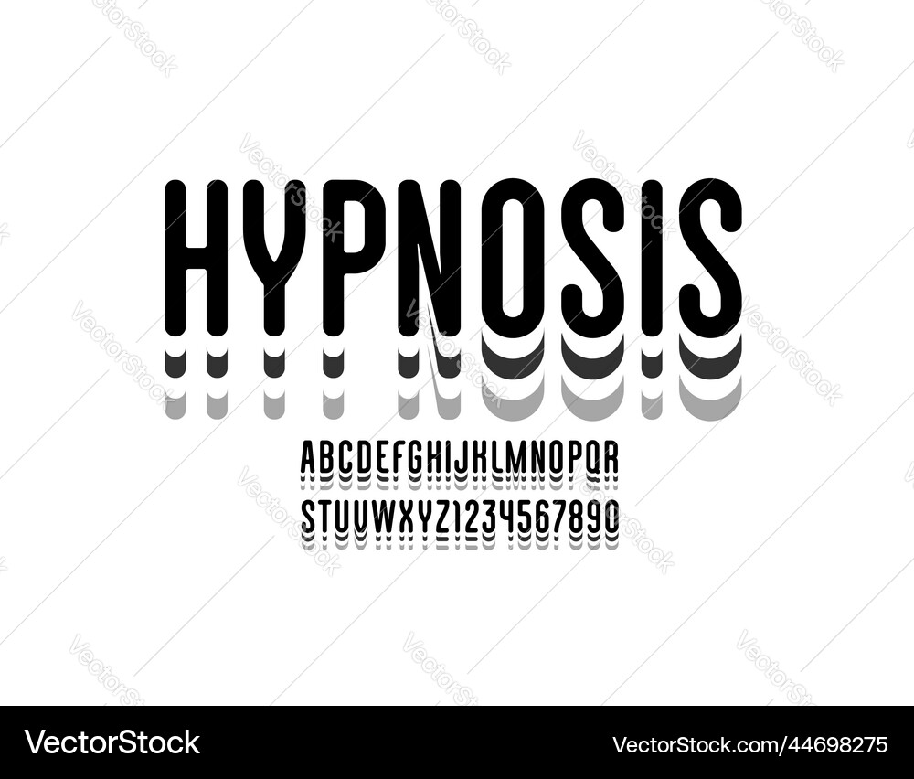 Condensed font rounded narrow alphabet Royalty Free Vector