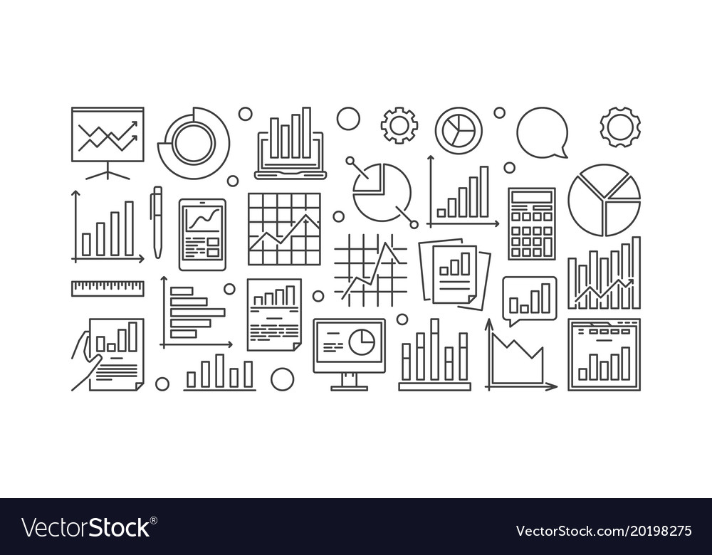 Data analysis minimal Royalty Free Vector Image